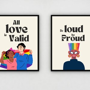 LGBTQ Quotes (set of 8 Posters), Pride Month Posters, LGBTQ Love ...