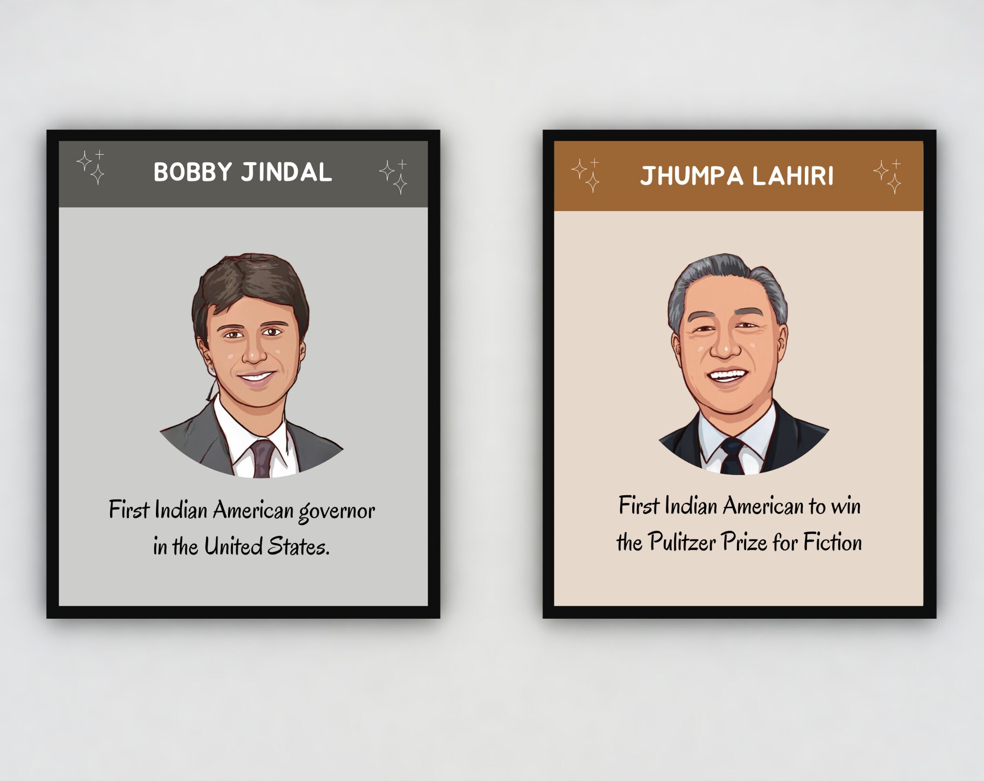 South Asian American Pioneers Posters(set of 8), Remarkable Indian ...