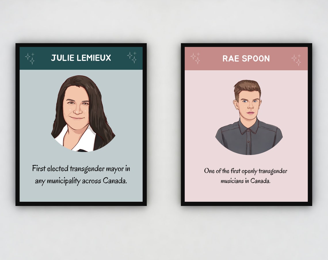Canadian LGBTQ Leaders set of 8, Famous LGBTQ Pioneers Posters, Canada ...