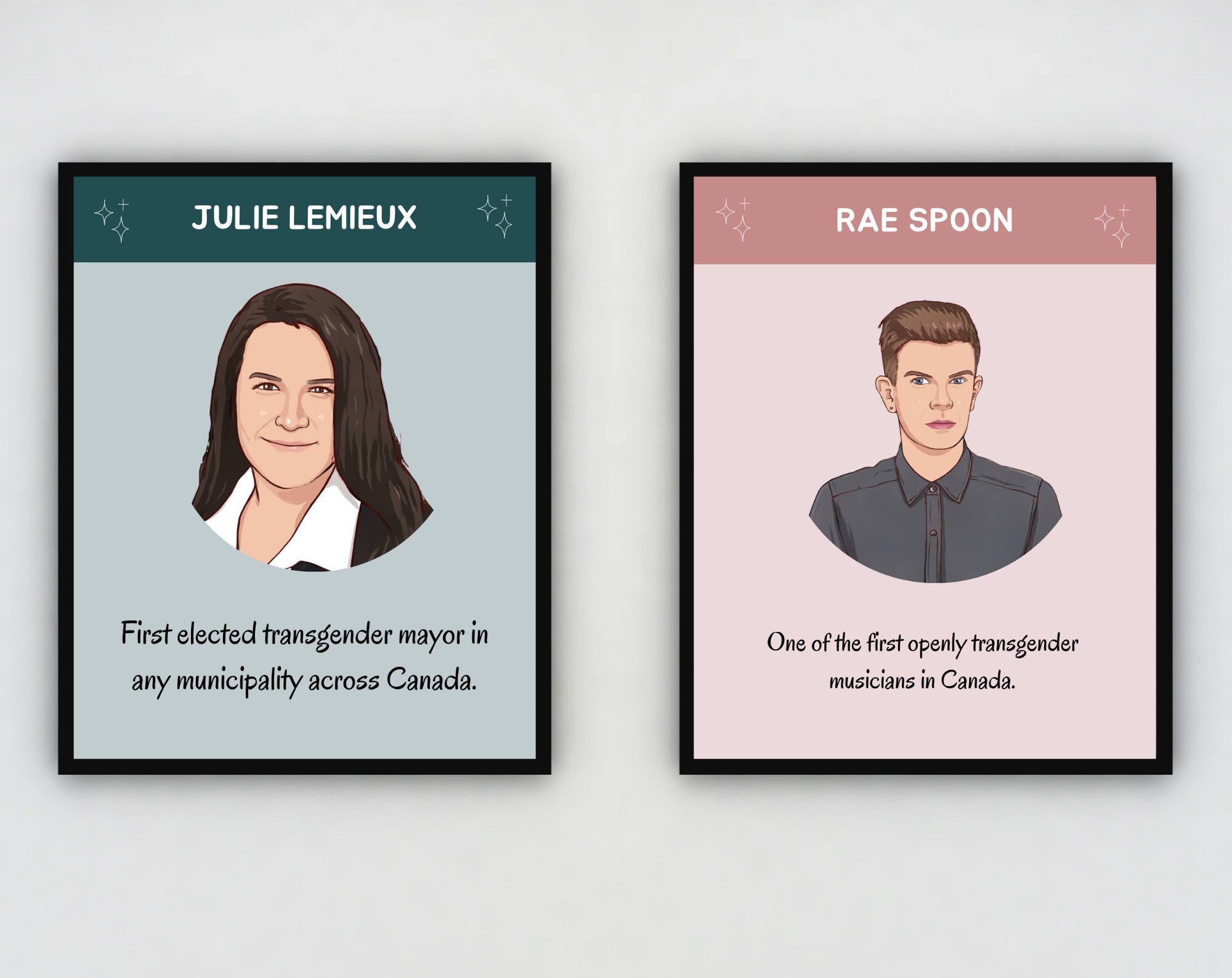 Canadian LGBTQ Leaders set of 8, Famous LGBTQ Pioneers Posters, Canada ...