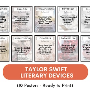 Taylor Swift Literary Device Posters (set of 10), English Classroom ...