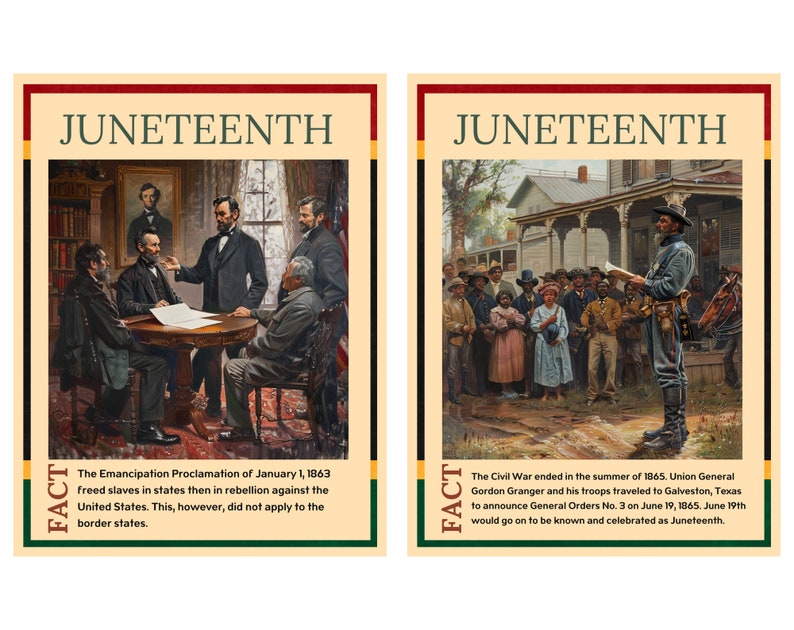 Juneteenth History Posters (set of 8), Freedom Posters, Juneteenth ...