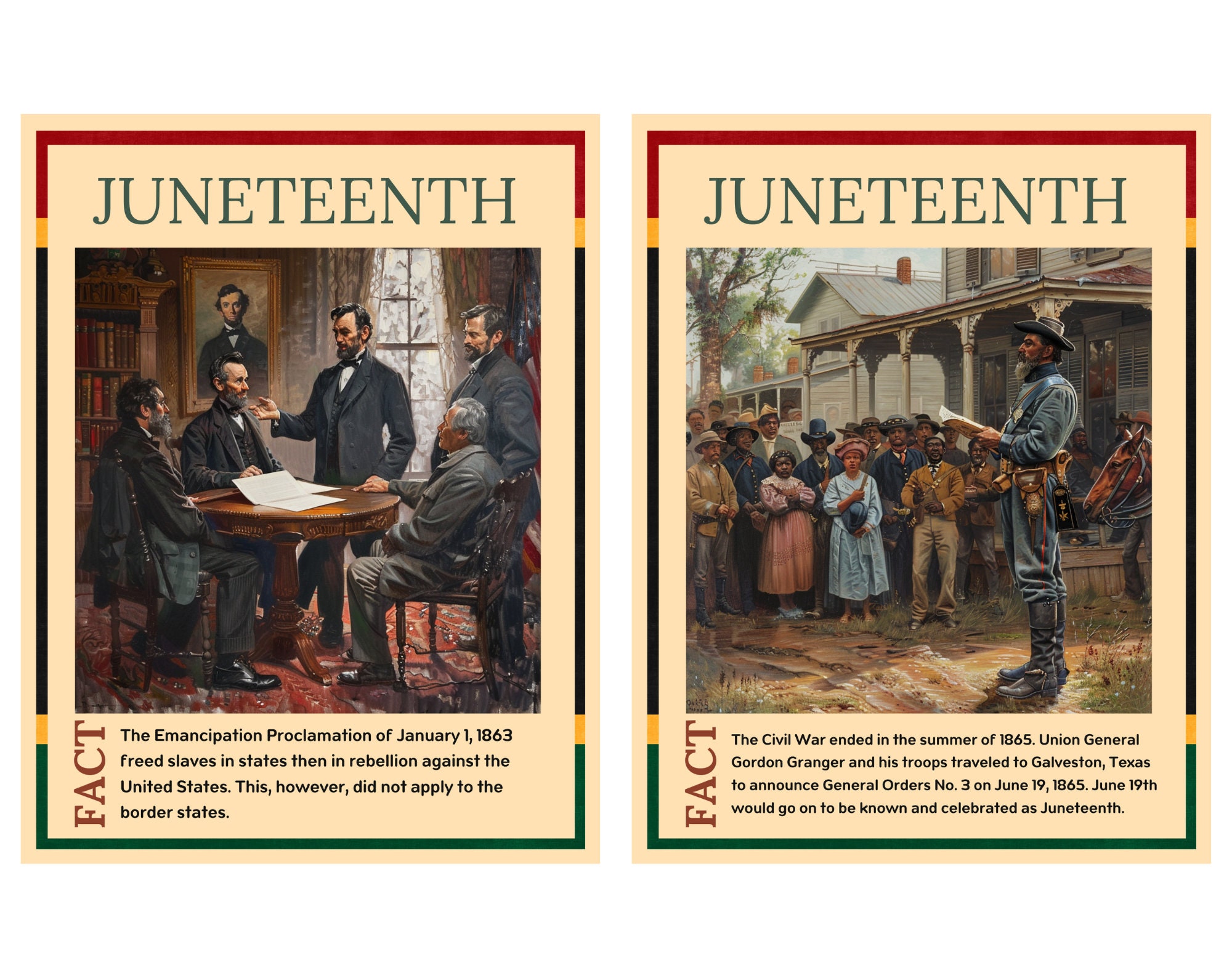 Juneteenth History Posters (set of 8), Freedom Posters, Juneteenth ...