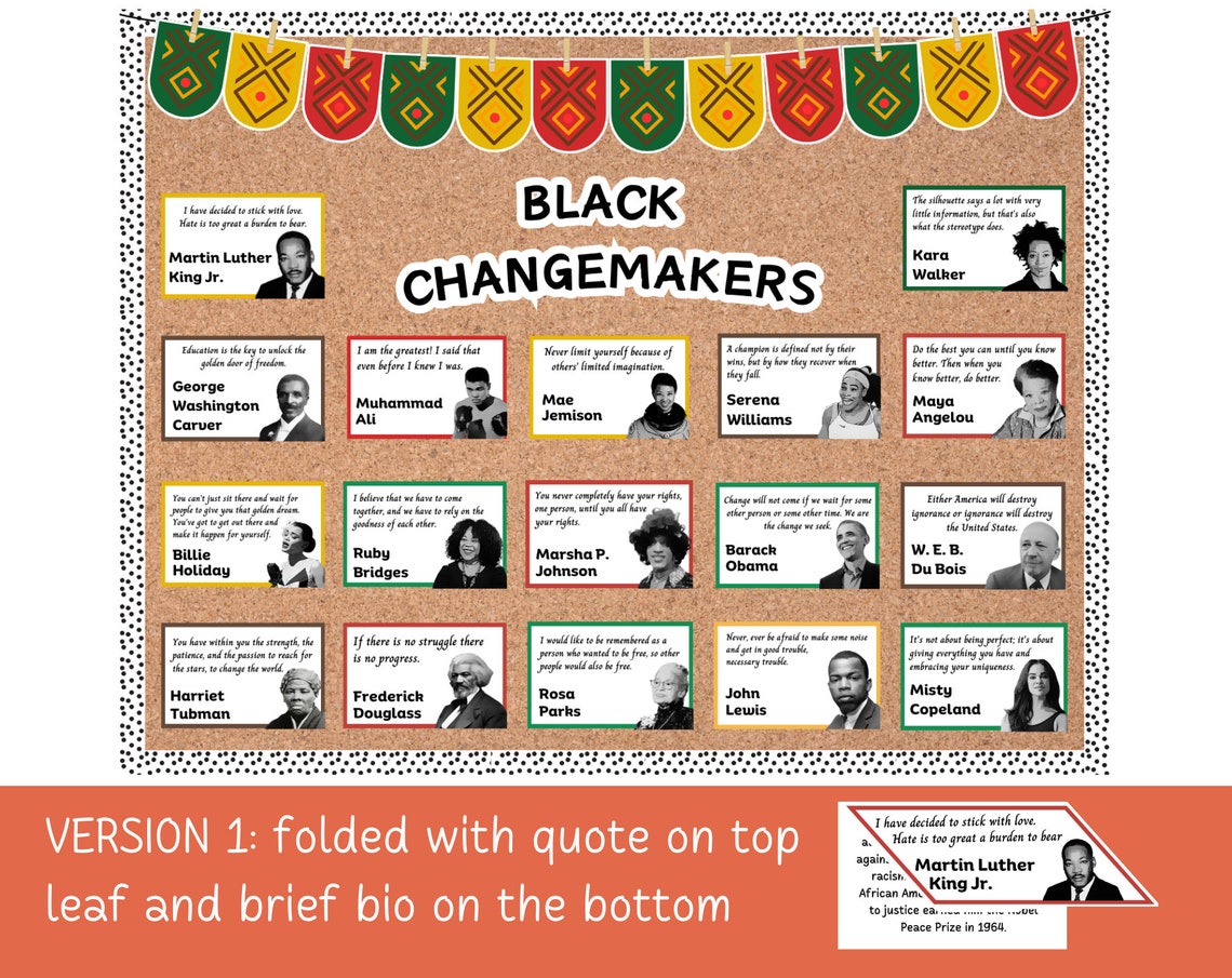 Black History Month Bulletin Board, Famous Black Leaders, Influential ...