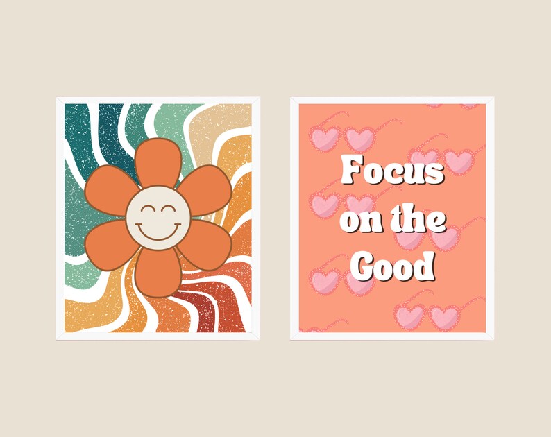 Groovy Growth Mindset Inspirational Posters set of 8 Retro - Etsy
