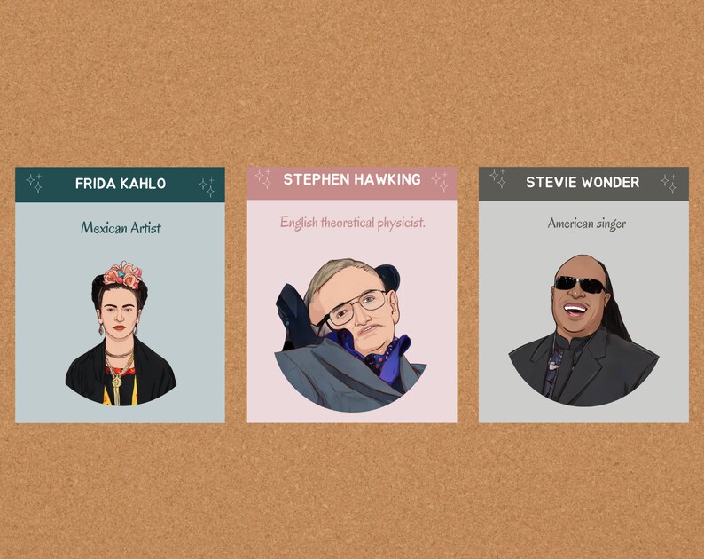 Famous People With Disability Posters set of 8, Disability Awareness ...