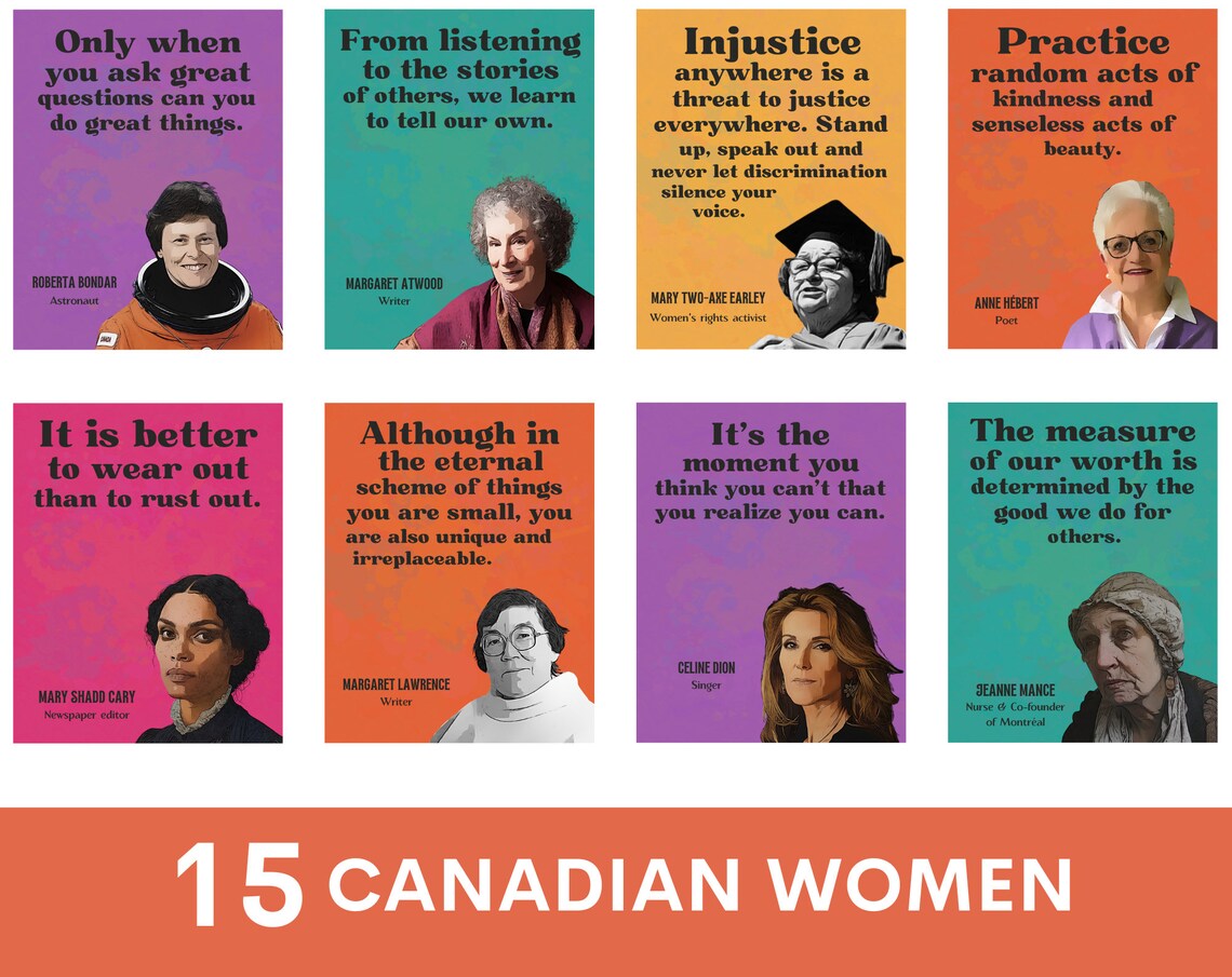 Famous Canadian Women Posters, Women's History Month, Inspiring Women ...