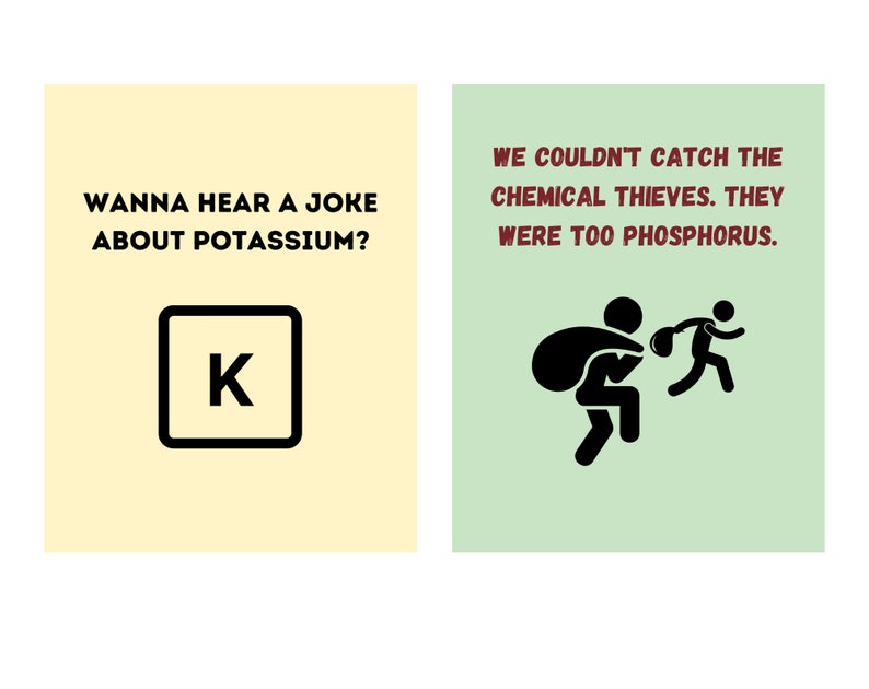 Vol2 set of 8 Funny Science Puns Posters Chemistry Puns - Etsy