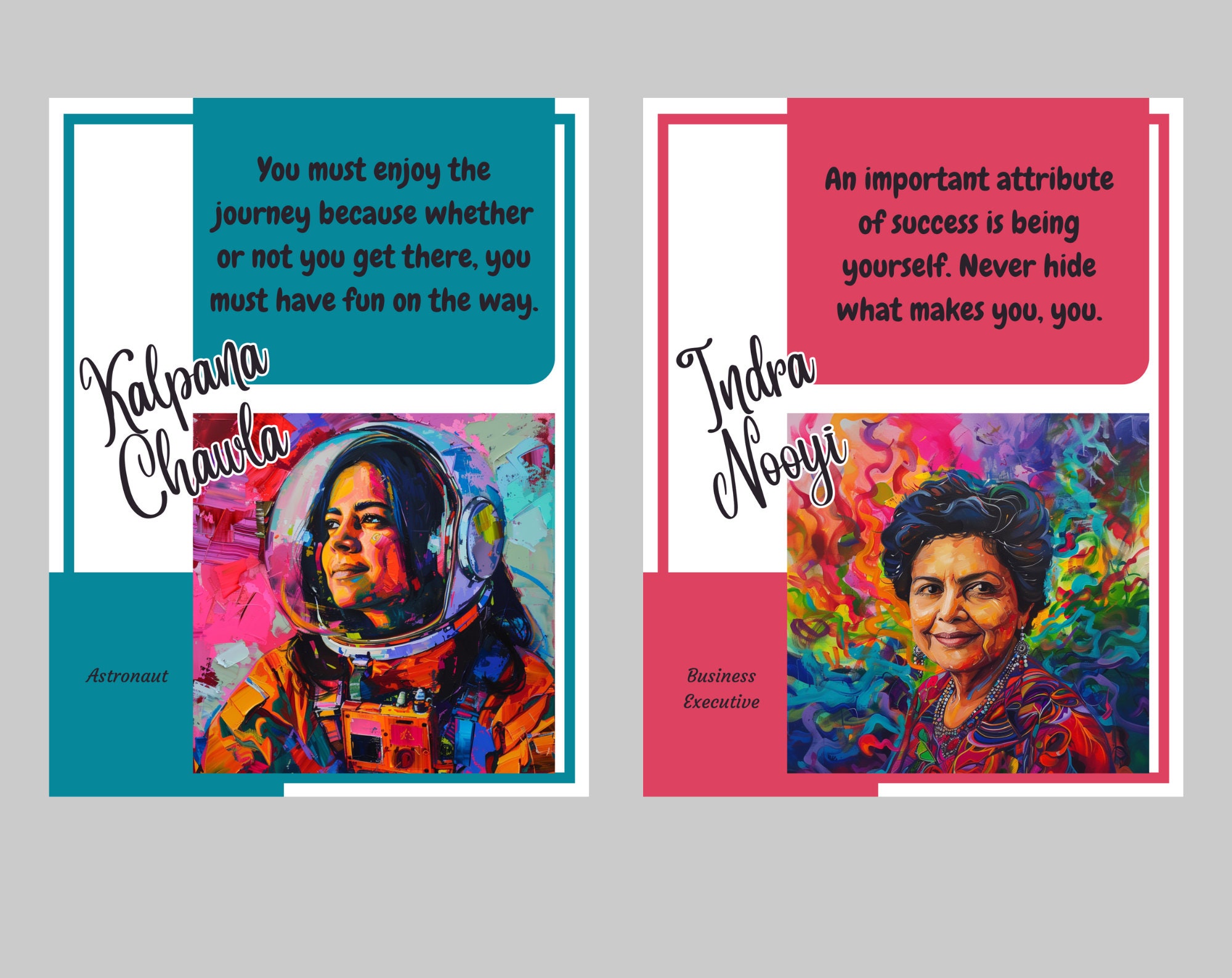 Famous South Asian American Icons (set of 8 Posters), Iconic Indian ...