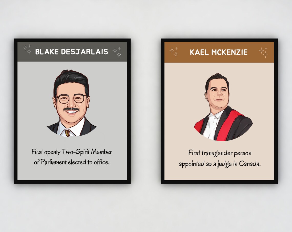 Canadian LGBTQ Leaders set of 8, Famous LGBTQ Pioneers Posters, Canada ...