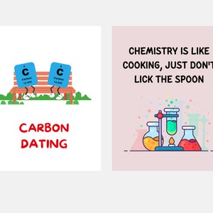Vol4 (set of 8) Funny Science Puns Posters, Chemistry Puns Posters ...