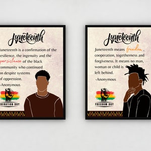 My Juneteenth Posters (set of 8), Freedom Day Posters, Inspirational ...