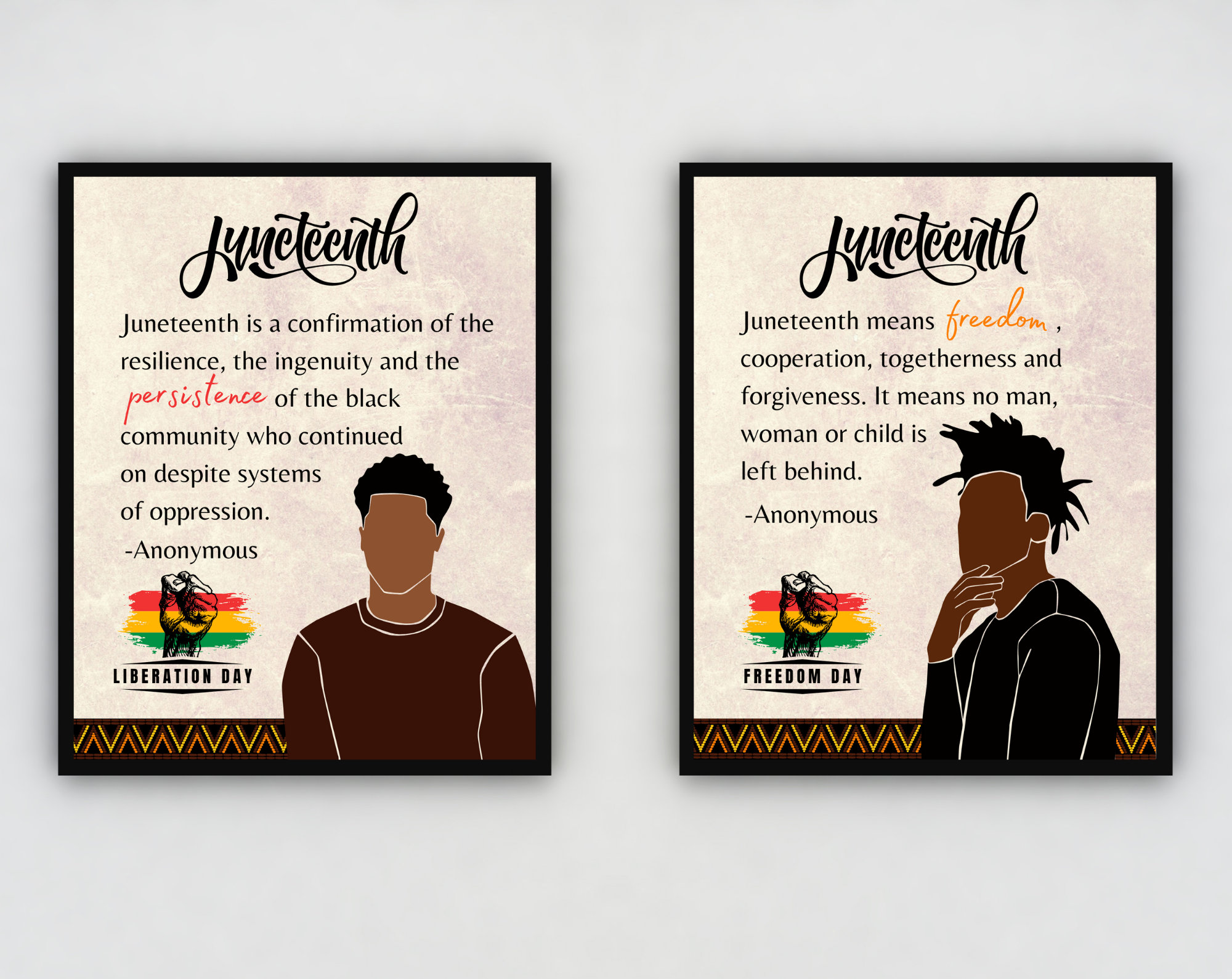 My Juneteenth Posters set of 8, Freedom Day Posters, Inspirational ...