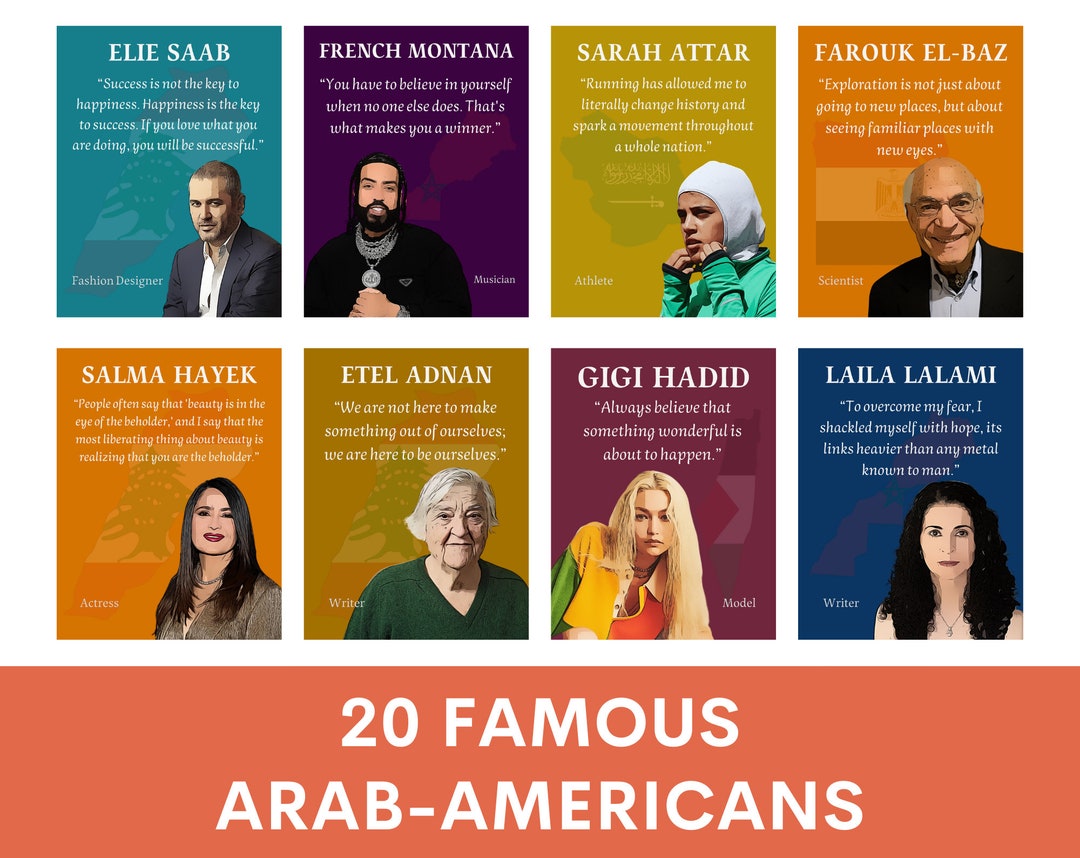 Famous Arab Americans Posters (set of 20), Arab American Heritage Month ...