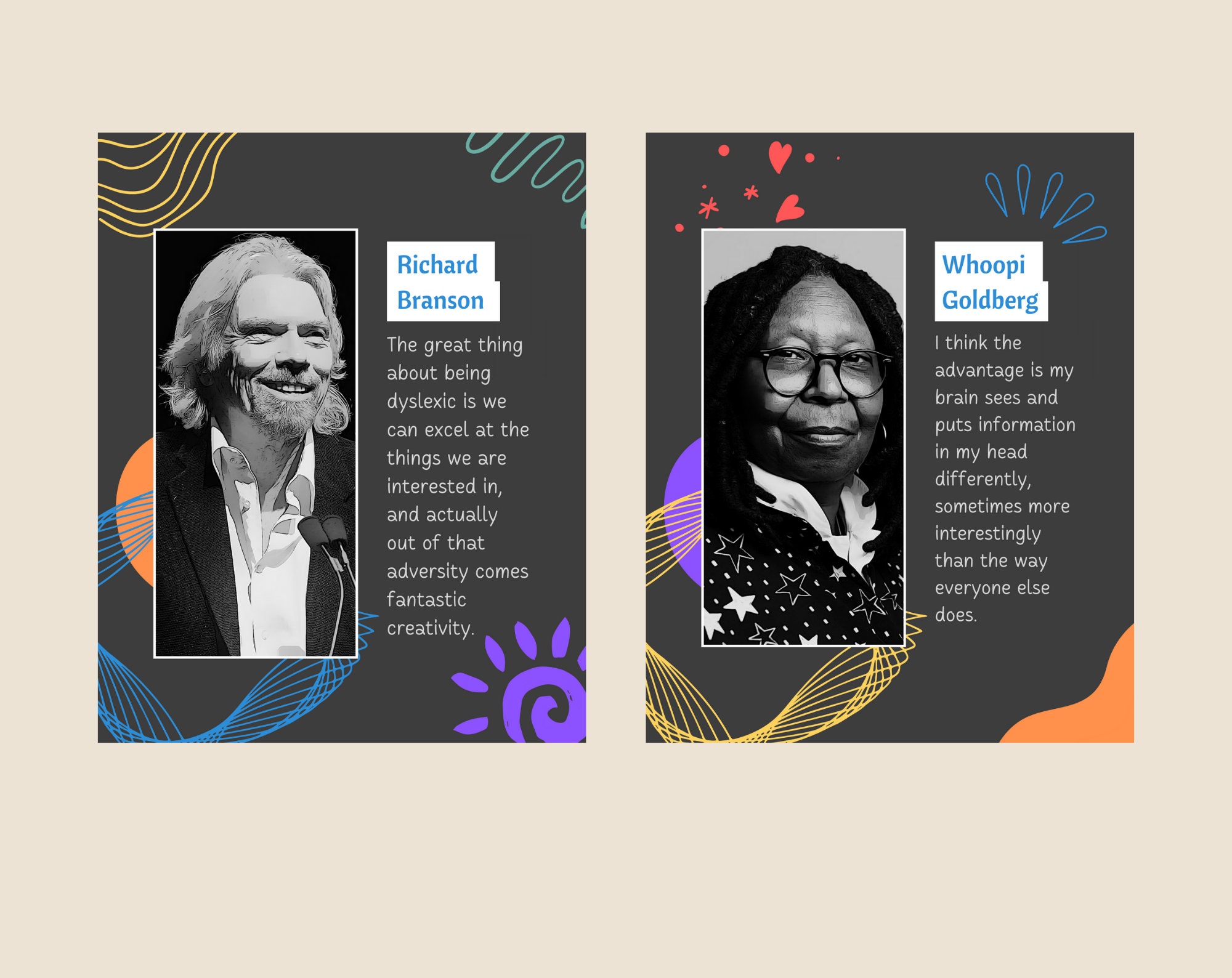 Famous People With Dyslexia Set of 8 Posters, Dyslexia Awareness Month ...