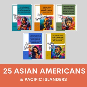 Famous Asian American Icons Posters (set of 25), Famous Pacific ...