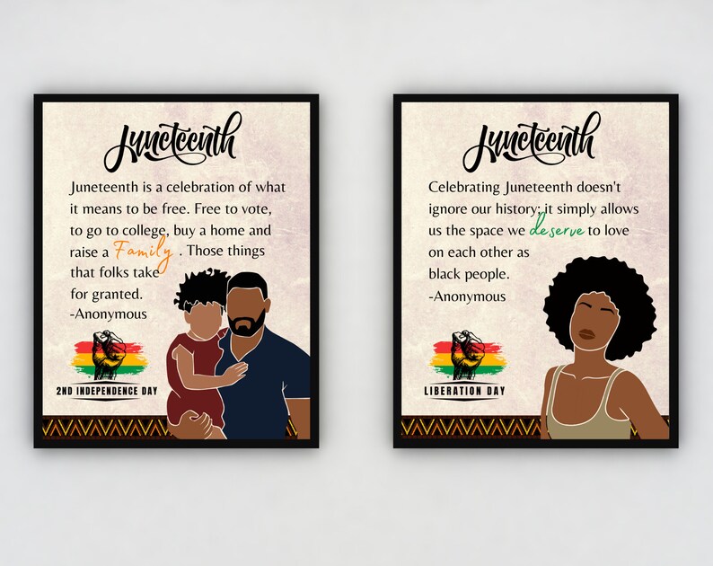 My Juneteenth Posters (set of 8), Freedom Day Posters, Inspirational ...