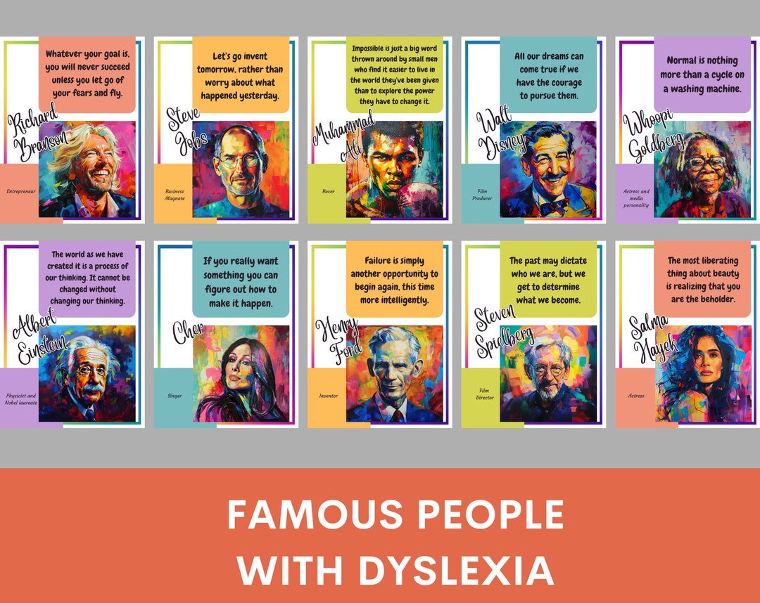 Famous People With Dyslexia Posters (set of 10), Dyslexia Awareness ...