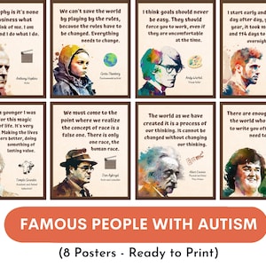Famous People With Autism Posters, Autism Awareness Month, Remarkable ...