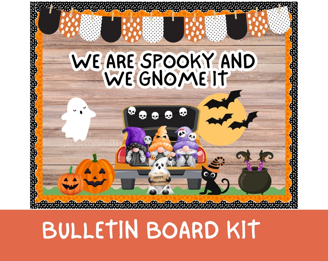 Gnome Halloween Bulletin Board Kit, Halloween Bulletin Board, Halloween ...
