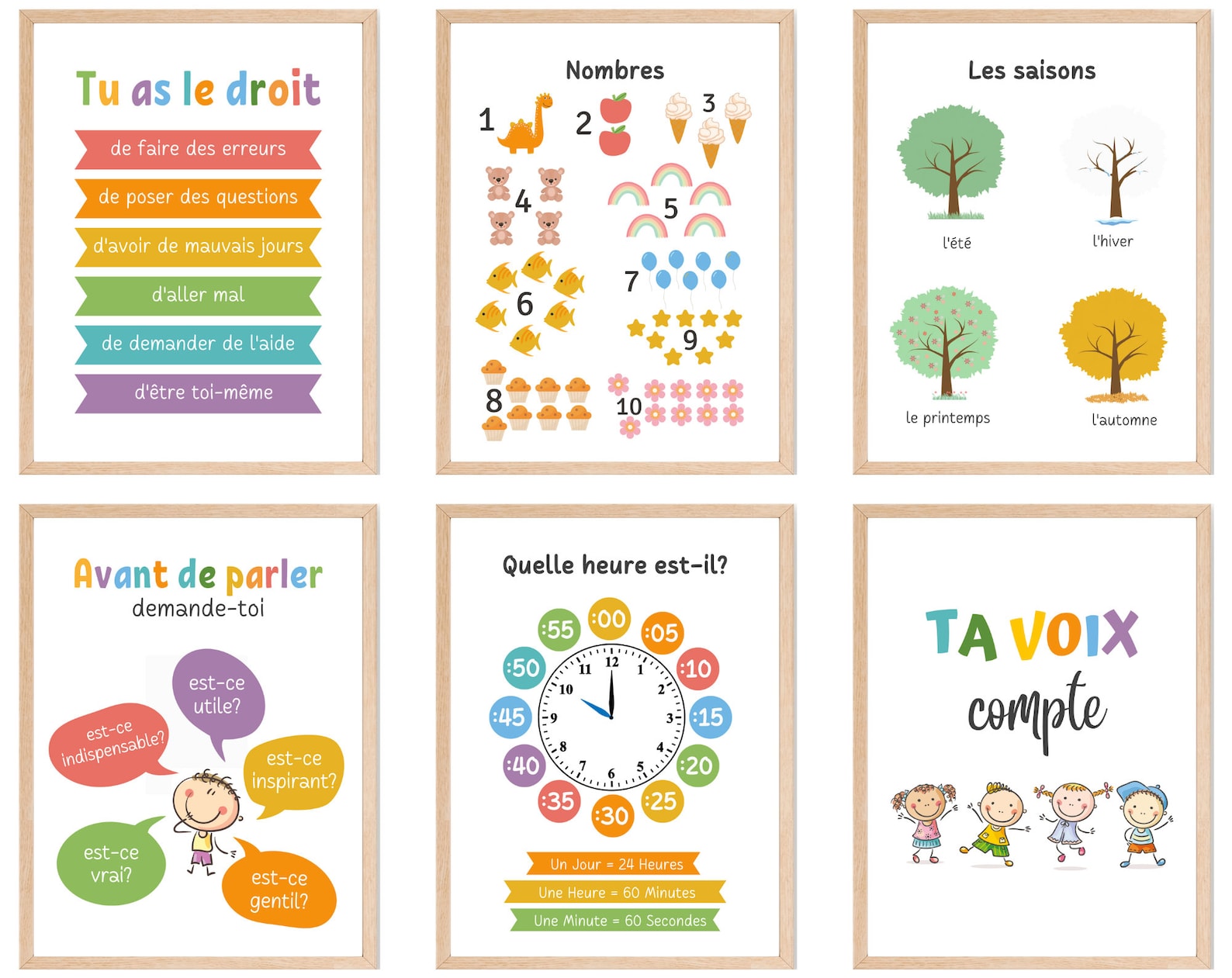 French Classroom Posters (30 Posters), French Classroom Decor, Bright ...