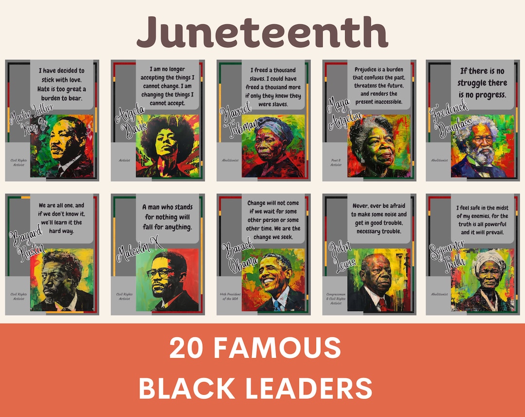 Juneteenth Posters, 20 Famous Black Leaders, Famous Black Activists ...