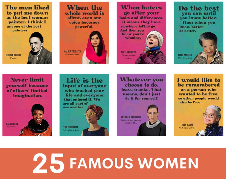 Famous Women Posters, Women's History Month, Inspiring Women in History ...