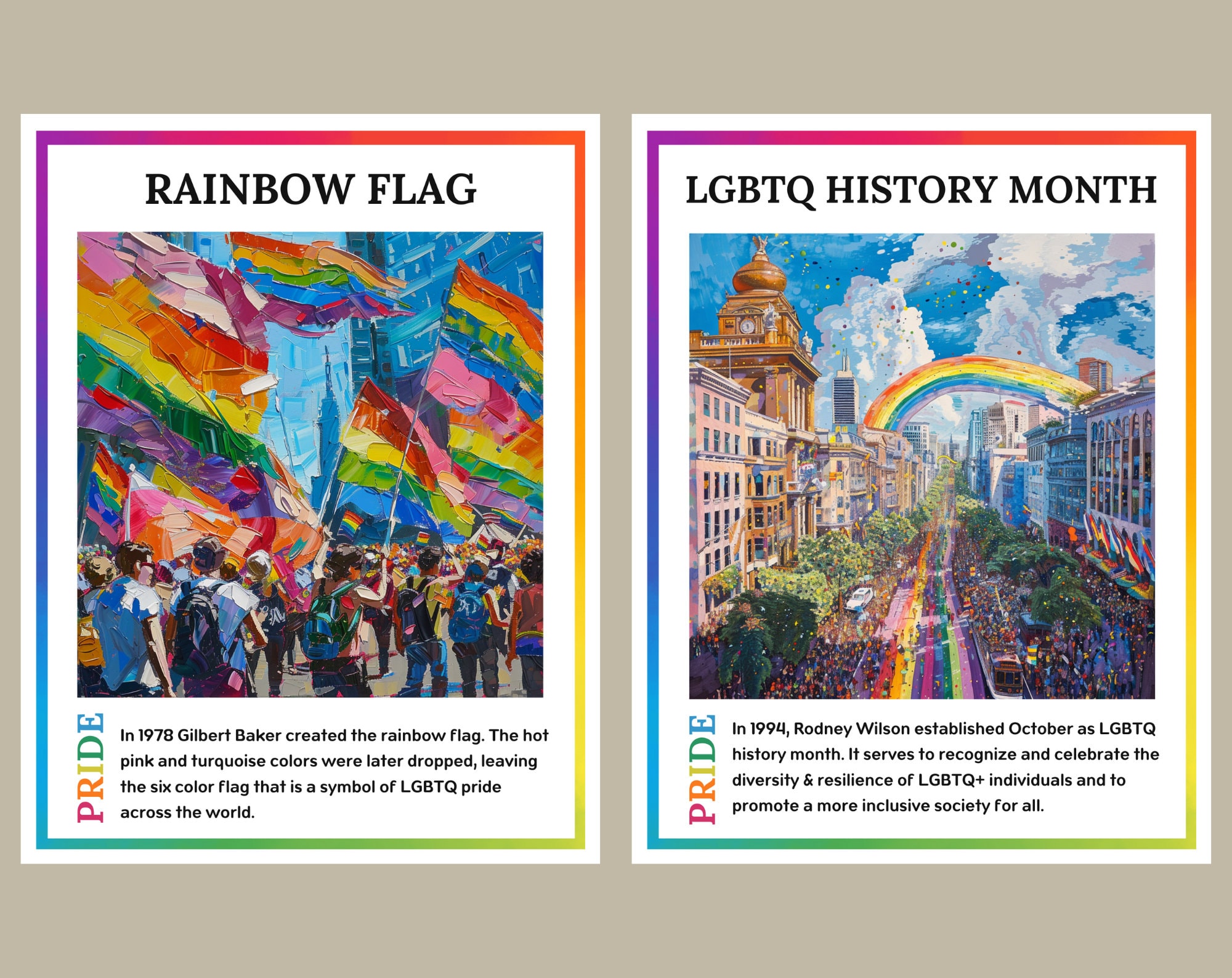 LGBTQ+ PRIDE History Posters (set of 8), Pride Month Posters, Classroom ...