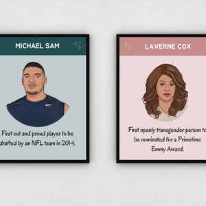 LGBTQ+ Leaders (set of 8 Posters), Famous LGBTQ Pioneers Posters, Pride ...