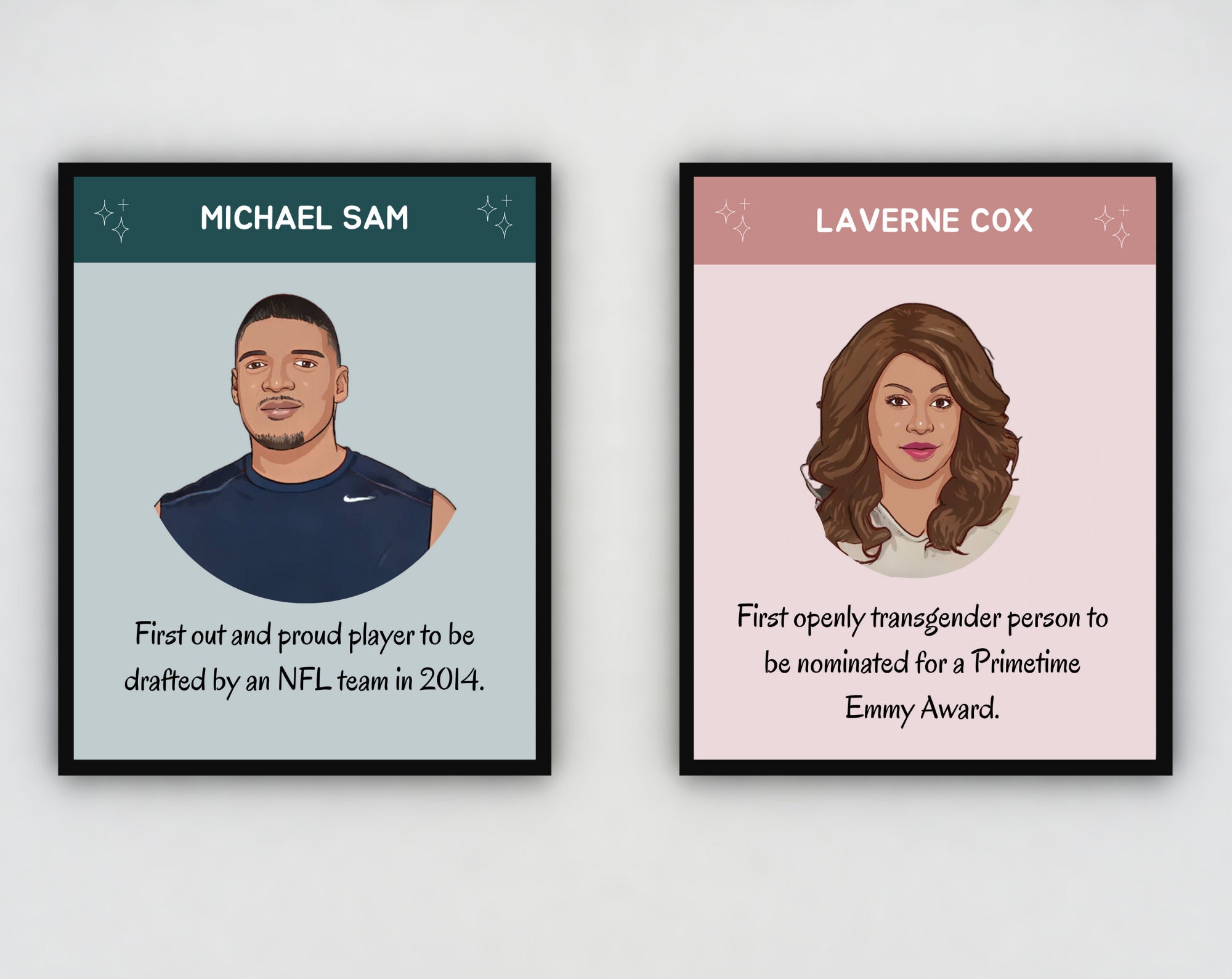 LGBTQ+ Leaders (set of 8 Posters), Famous LGBTQ Pioneers Posters, Pride ...