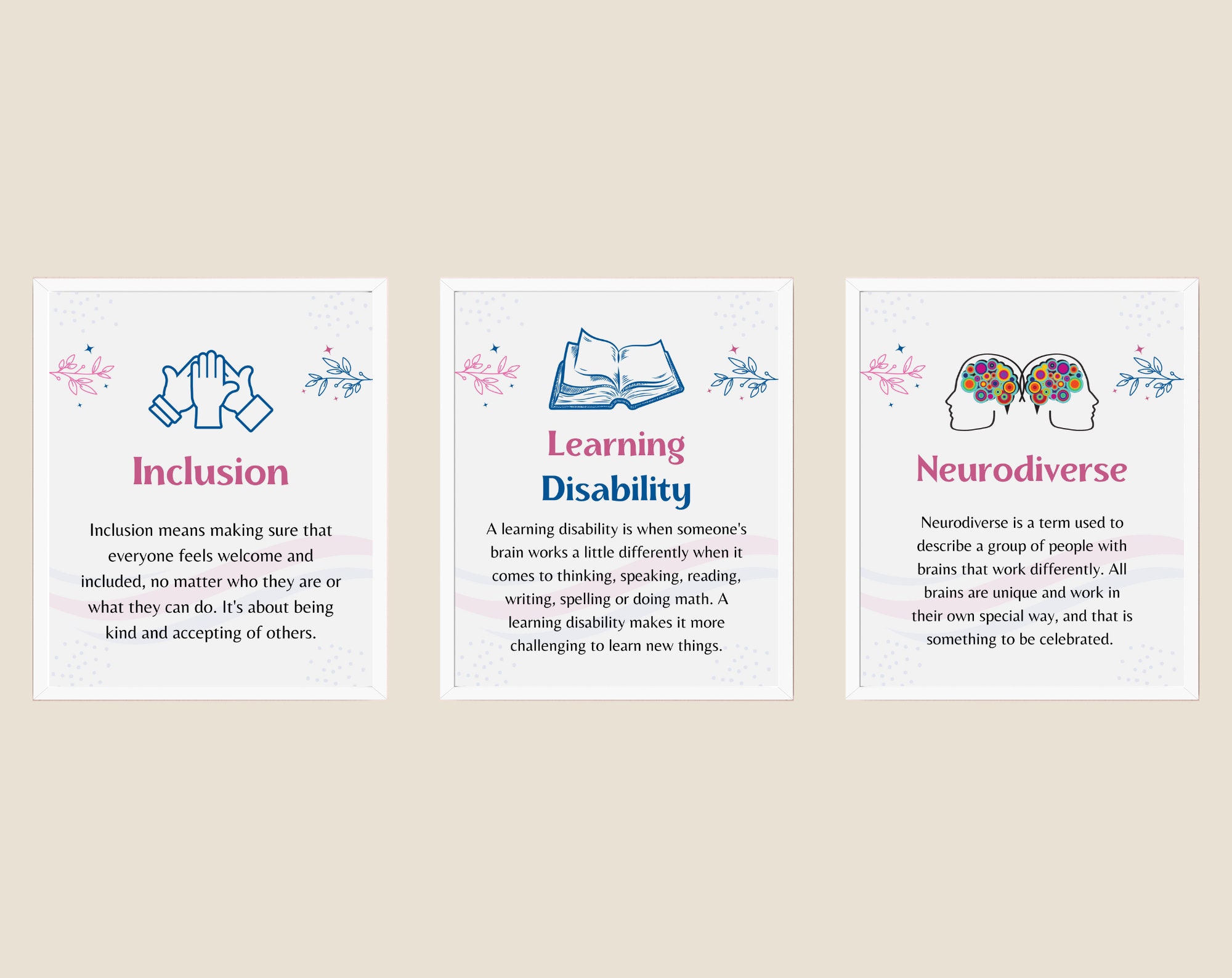 Neurodiversity Disability Awareness Posters Bold Theme - Etsy