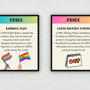 LGBTQ+ PRIDE History (set of 8 Posters), Pride Month Posters, Classroom ...