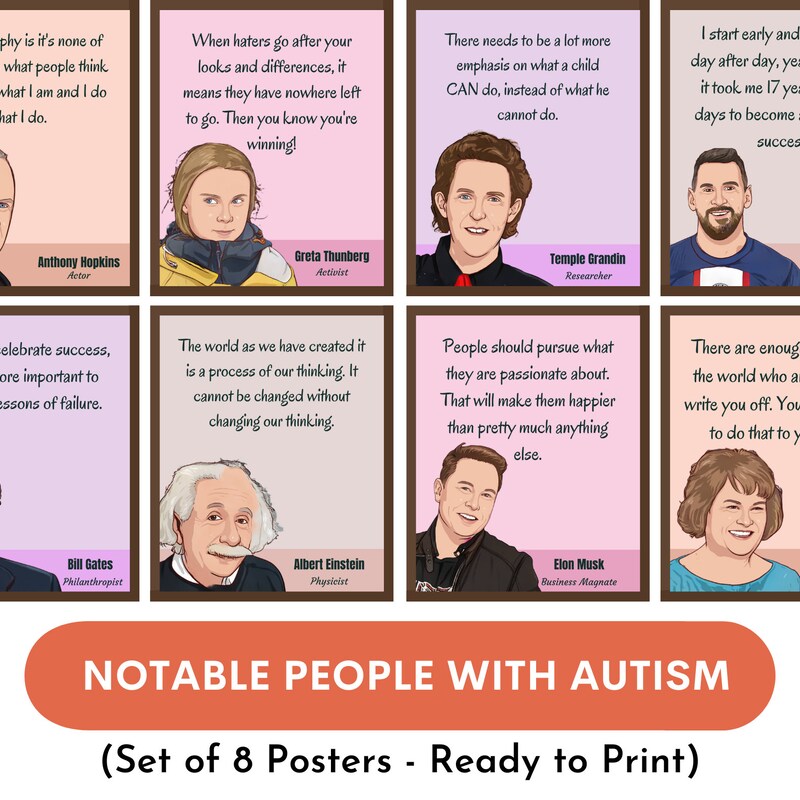 Autistic Notable People - Etsy