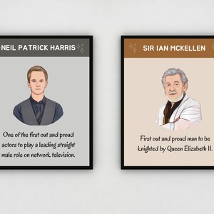LGBTQ+ Leaders (set of 8 Posters), Famous LGBTQ Pioneers Posters, Pride ...