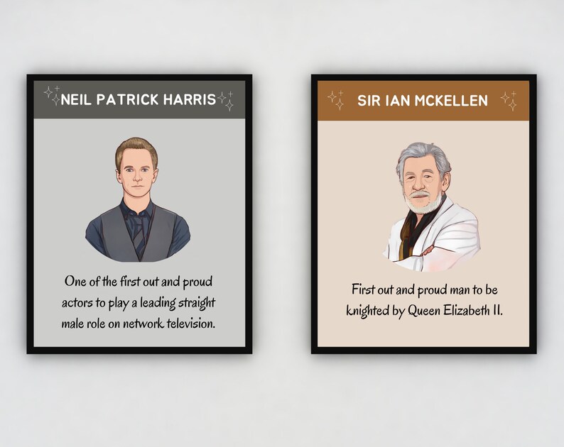 LGBTQ+ Leaders (set of 8 Posters), Famous LGBTQ Pioneers Posters, Pride ...