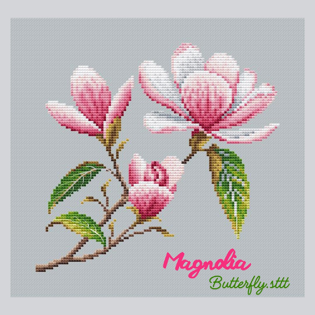 Magnolia Cross Stitch - Etsy