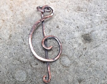Copper Wire Weave Treble Clef Pendant Copper Clef Musical - Etsy