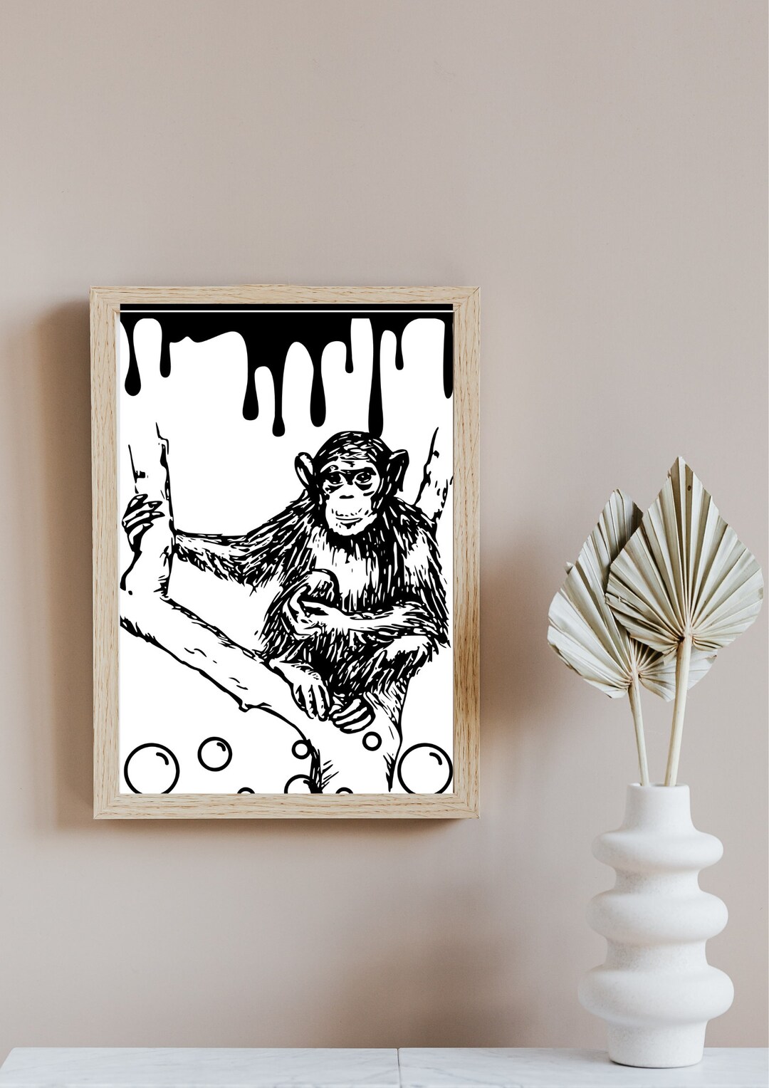 Chimpanzee Print Cute Baby Monkey Print African Jungle - Etsy