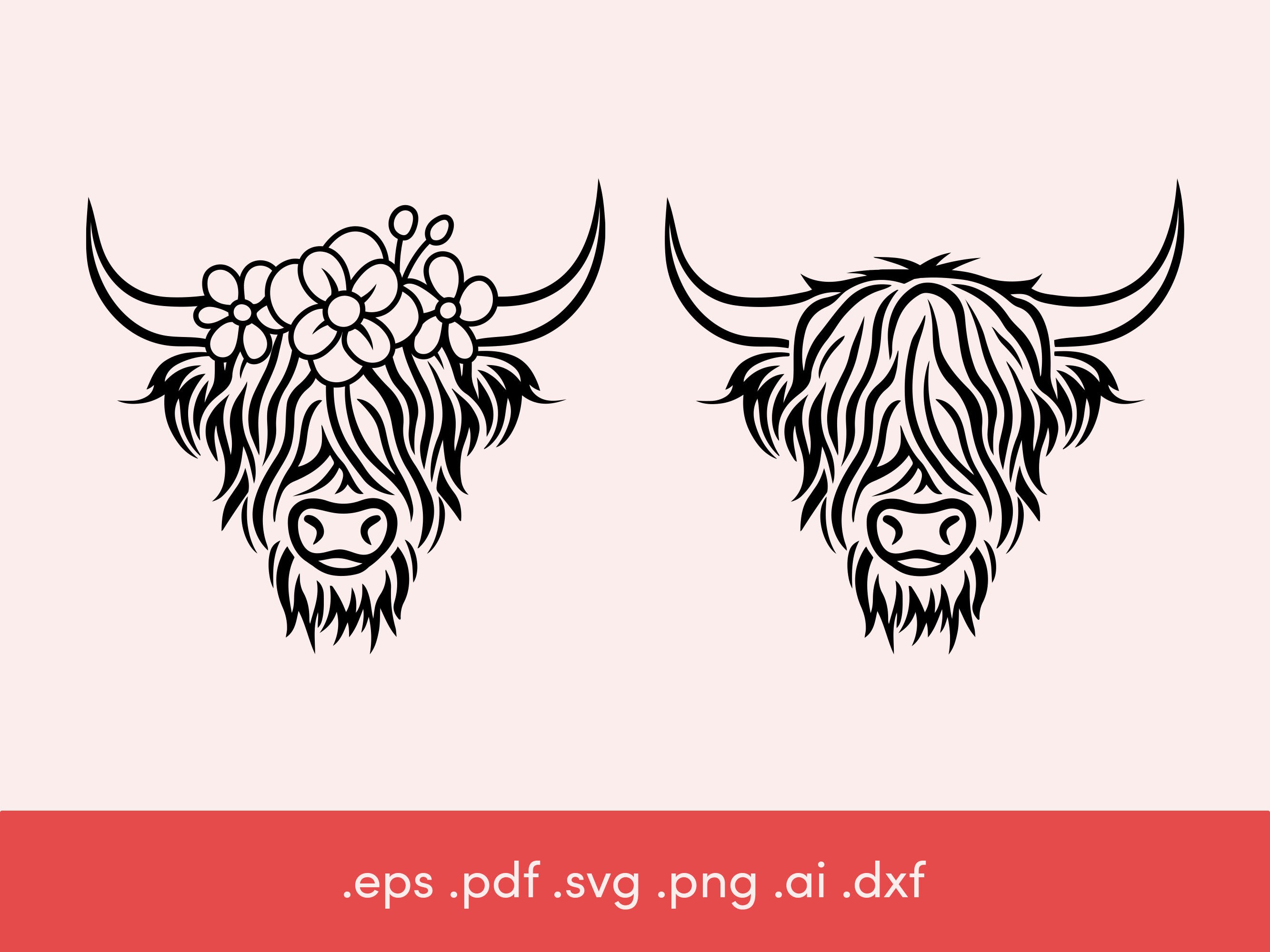 Highland Cow Svg Highland Cow Laser Cut Svg Cow Svg Cow Head Cut