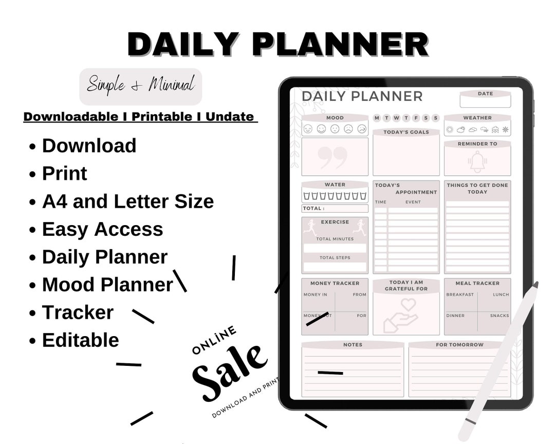 Digital Planner Template I Printable Planner I Undate Planner I ...