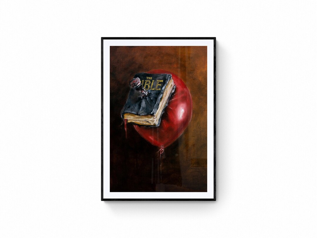 Bible Nailed to a Balloon Still Life Surrealist Fine Art Print, Surreal ...