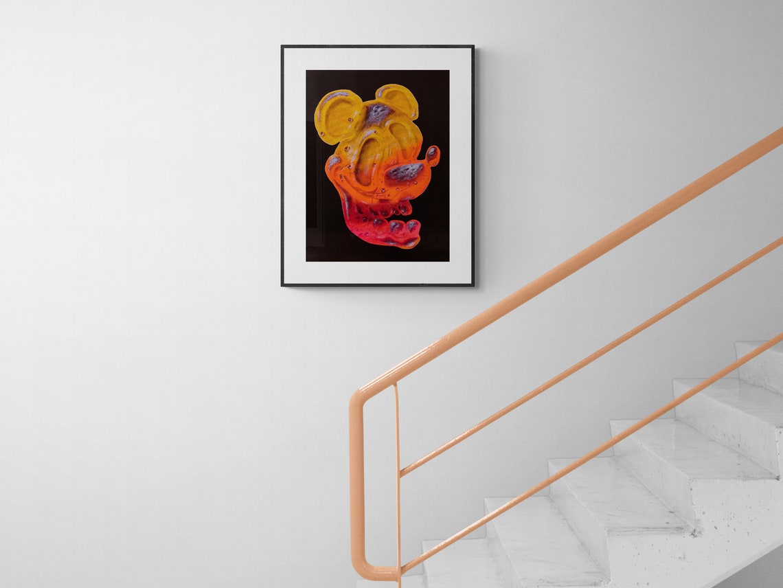 Original Surreal Mickey Mouse Cartoon Oil Painting on Canvas - Etsy