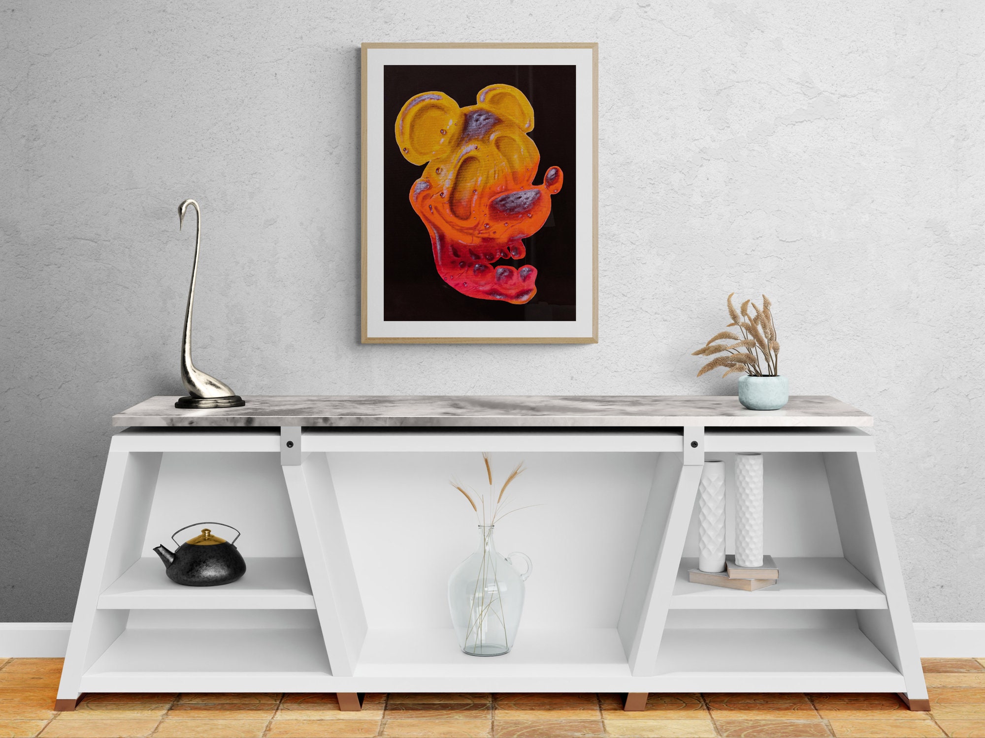 Original Surreal Mickey Mouse Cartoon Oil Painting on Canvas - Etsy
