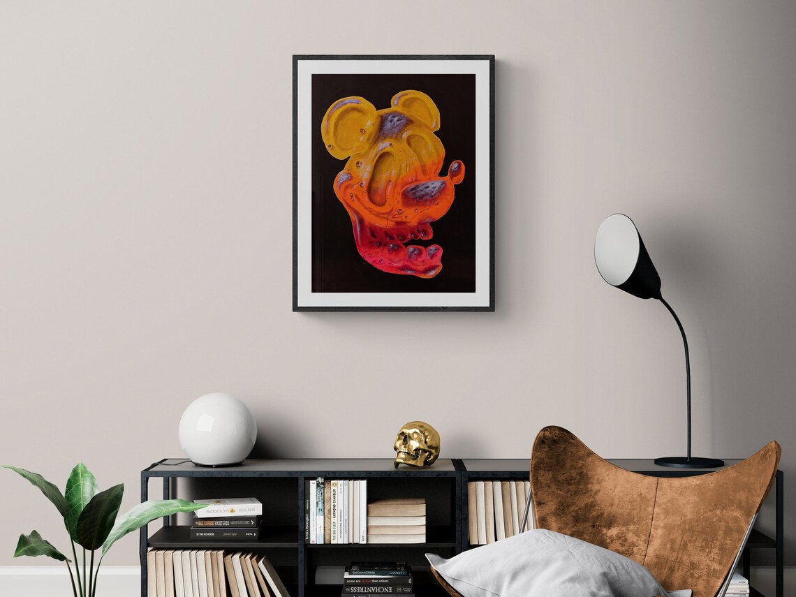 Original Surreal Mickey Mouse Cartoon Oil Painting on Canvas - Etsy