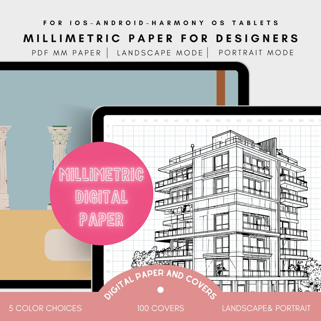 Digital Milimetric Grid Paper Template for Architects, Designers and ...