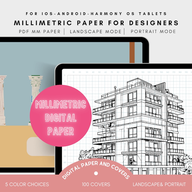 Digital Milimetric Grid Paper Template for Architects, Designers and ...