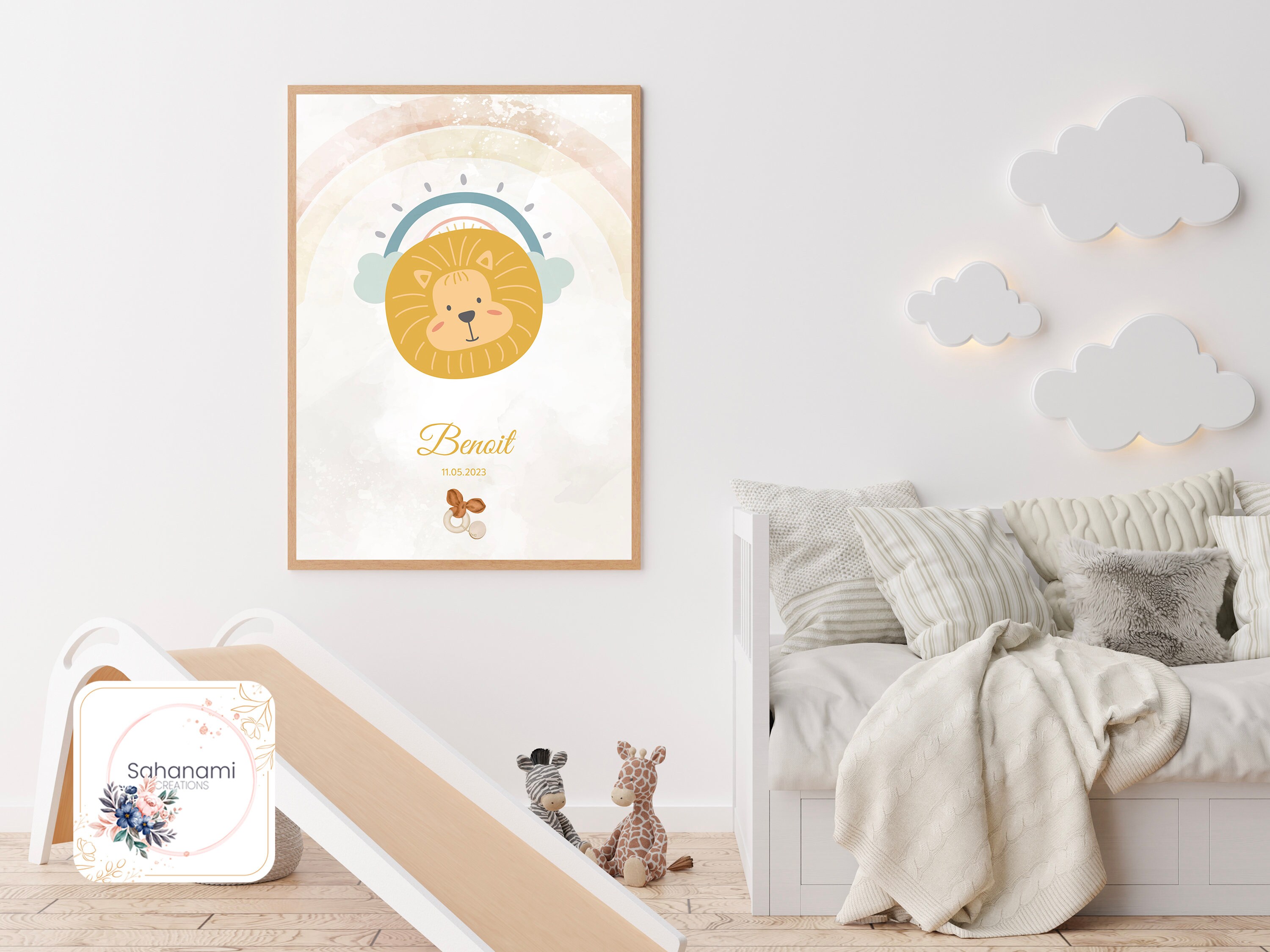 Children's Room Poster Lion Themed Poster Boy Balloons - Etsy