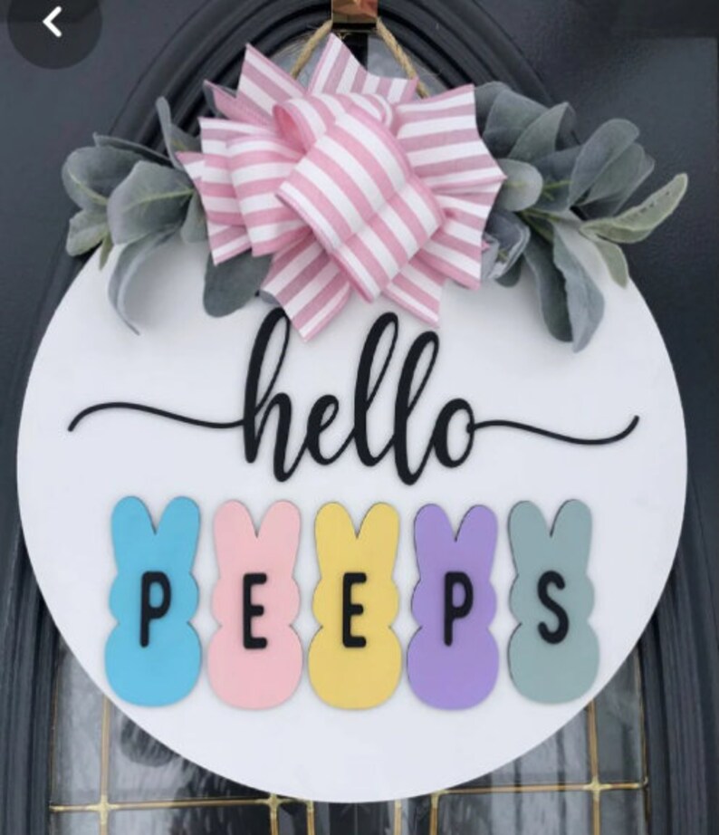 Hello Peeps, 18" Door Hanger - Etsy