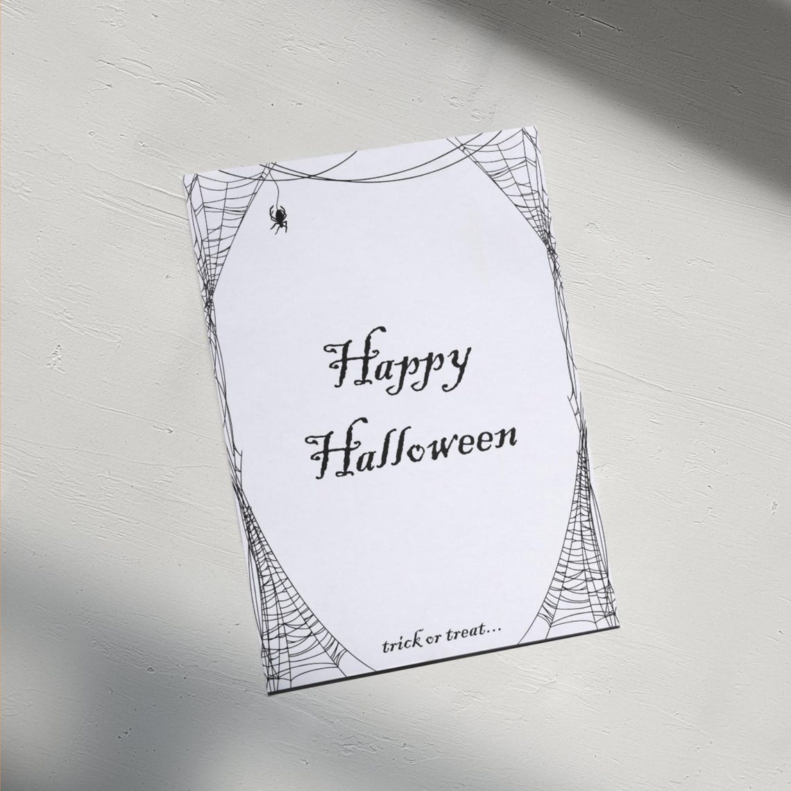 Printable Halloween Card | Digital Download | Spooky Spider Web Design ...