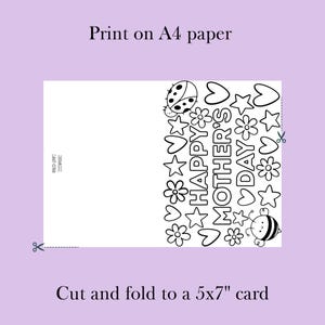 Printable Colouring Happy Mother's Day Card | Colouring Greeting Card ...